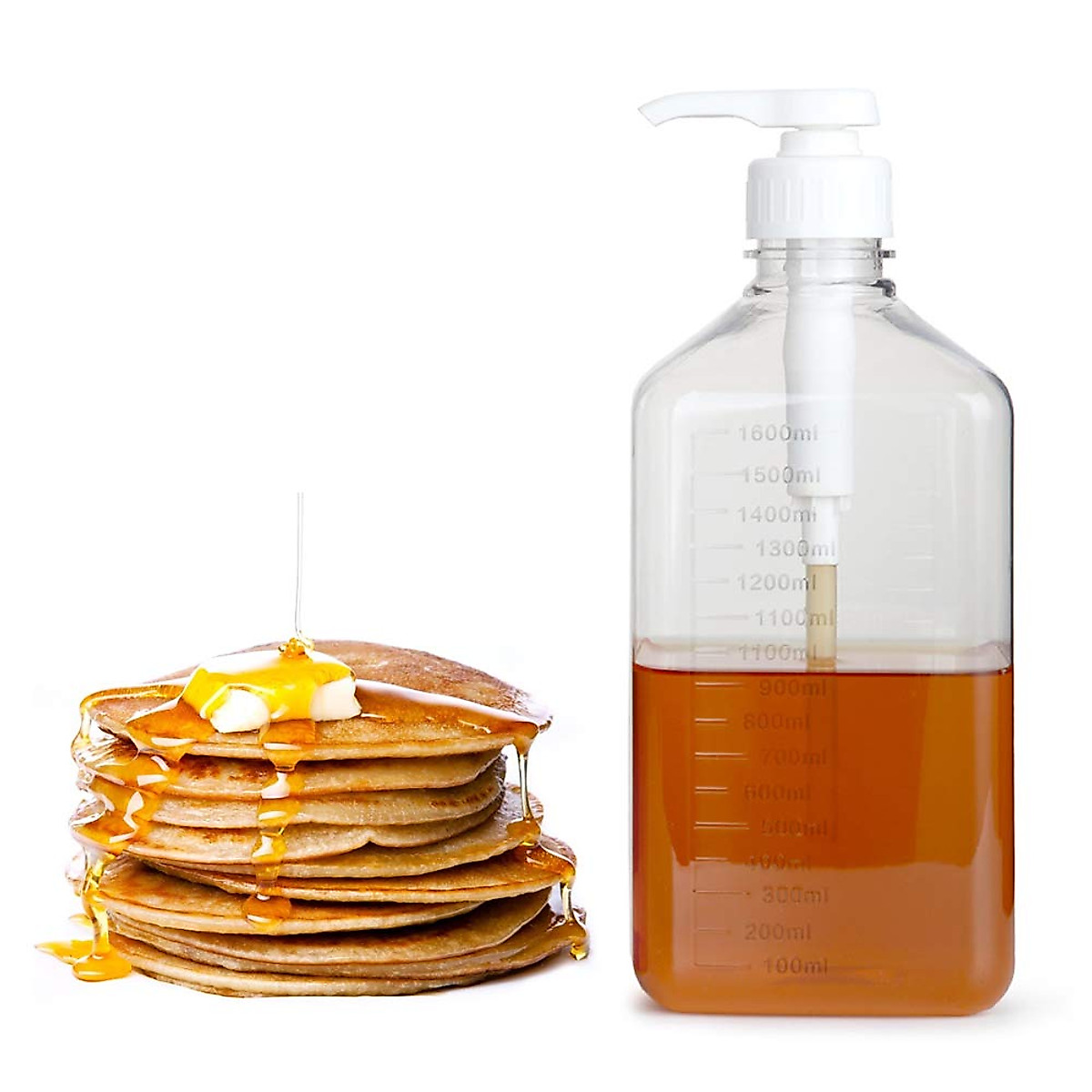 1600ml Simple Press, Pump Bottles syrup dispenser large Condiment Containers Squeeze Bottle ketchup pump Empty Syrup Ketchup Sauces