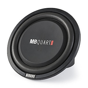 MB Quart DS1-304 Discus 12 Inch 400 Watt DVC Shallow Mount Subwoofer Speaker with Dual 2 Inch 4 Ohm Voice Coils for Vehicles, Black