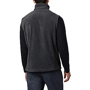 Columbia Mens Steens Mountain Fleece Vest, Charcoal Heather, Small