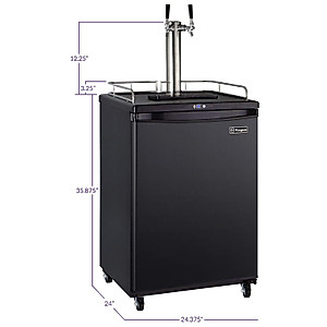 Kegco Keg Dispenser, Black, 2 Tap