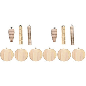PATKAW Rabbit Toys Rabbit Toys 2pcs Hamster Cage Platform Small Animal Platform for Cage Hamster Wooden Pedals Wood Bird Perch Pedals Set: Small Bird Cage Accessories Bunny Toys