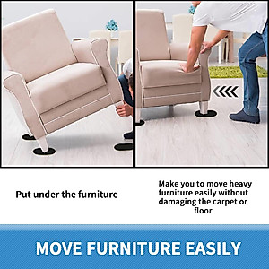Furniture Slider, 3-1/2" x 6" Oval Heavy-Duty Furniture Movers, Reusable Carpet Sliders for Furniture, Heavy Furniture Moving Pads Moving Sliders - Protect The Surface of The Carpet (8 Pack)
