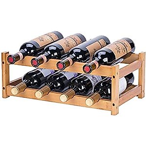 Riipoo Wine Rack Countertop, Wine Racks Shelf, Wine Bottle Holder for Pantry Cabinet Bar, Refrigerator, 2 Tier