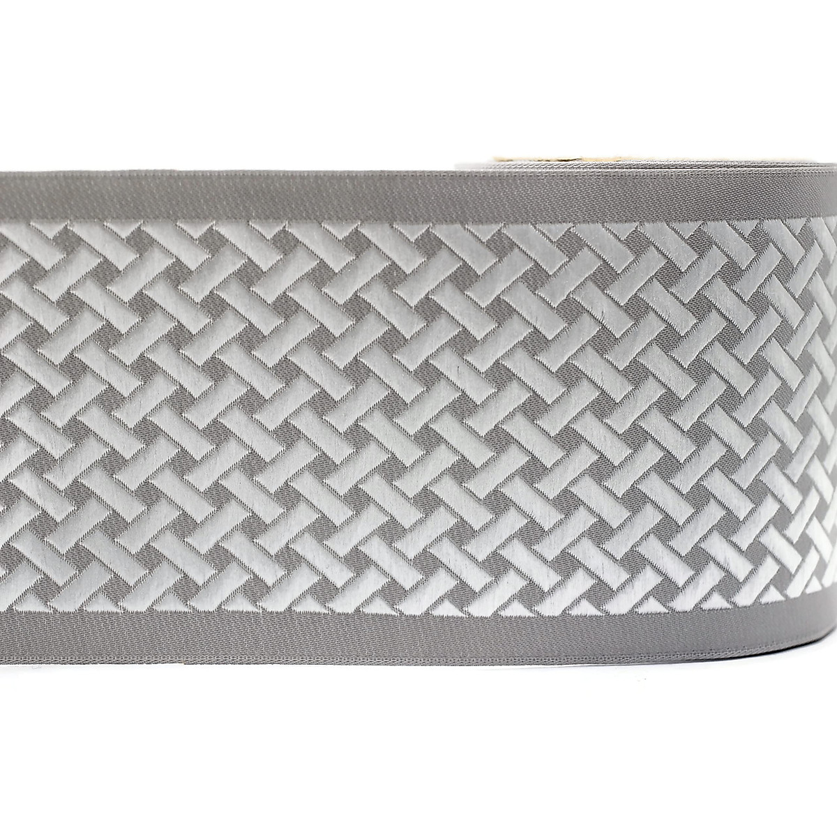 3.8 Yards Spool 3.9" White & Gray Knot Embroidered Drapery Trim Jacquard Ribbon for Your Drapes Curtains Drapery Banding Trim Tape V3 179