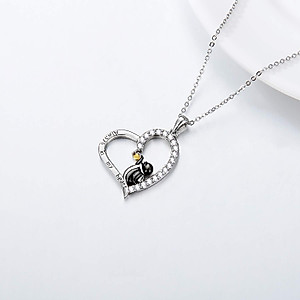 PELOVNY Christmas Gifts Lovely Penguin Necklace for Women Sterling Silver Animal Love Heart Pendant Necklace Penguin Jewelry Gift for Girlfriend