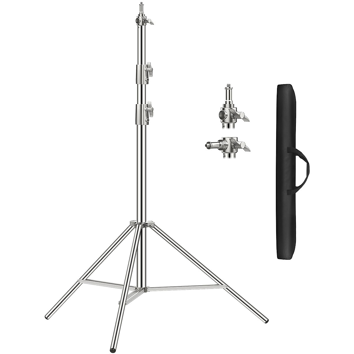 9.2ft/110'' Stainless Steel Light Stand, Sdfghj Heavy Duty Light Stand Photography Tripod with 1/4'' to 3/8'' Screw Adapter for Strobe Flash, LED Ring Light, Monolight, Softbox, Reflector, Speedlight