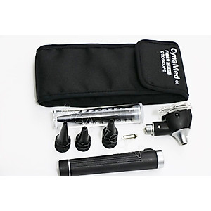 New Premium LED Bright Light Diagnostic Otoscope Pocket Size (Black) + 1 Free Extra Replacement Bulb