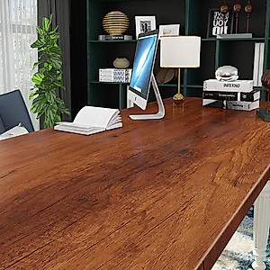 Livelynine 15.8x197 Inch Brown Wood Wall Paper Peel and Stick Countertop Kitchen Cabinet Contact Paper Waterproof Self Adhesive Shelf Liner Wood Grain Vinyl Wrap for Cabinets Furniture Table Cupboard