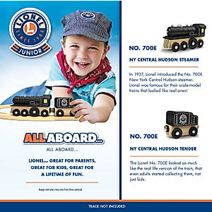 MasterPieces Wood Train 2 Piece Set - Lionel Collector's Steam Engine & Coal Car - Officially Licensed Toddler & Kids Toy