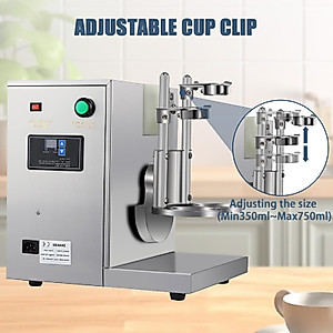 TECSPACE 110V Milk Tea Shaker Machine Stainless Steel, Double-Cup,120W 400r/min