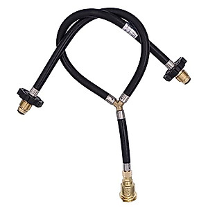 METER STAR 350 PSI High Pressure Universal Dual Propane Tank Connection Kit, Propane Y Splitter Hose Adapter Kit Connect 5-100 lbs Cylinder Tank for Grill, Heater, Fire Pit, Fireplaces