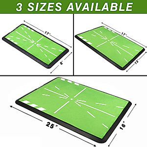 CHAMPKEY Premium Impact Golf Mat 1.0 Edition | Path Feedback Golf Practice Mat | Advanced Guides and Rubber Backing Golf Hitting Mat（13" x 17"）