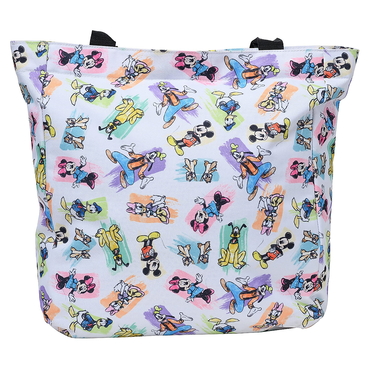 Disney Zipper Tote Travel Bag Mickey Minnie Donald Daisy Goofy Pluto Print