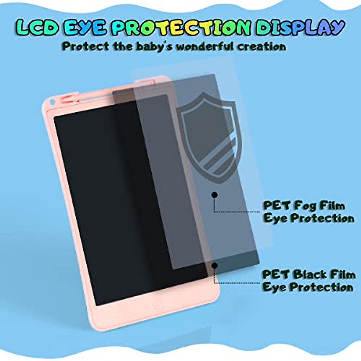 LCD Writing Tablet for Kids, ATMPC 10 inch Doodle Board with Lock Function, Erasable, Portable Drawing Board, Educational and Learning Toys for Boys and Girls Aged 3-6 Years