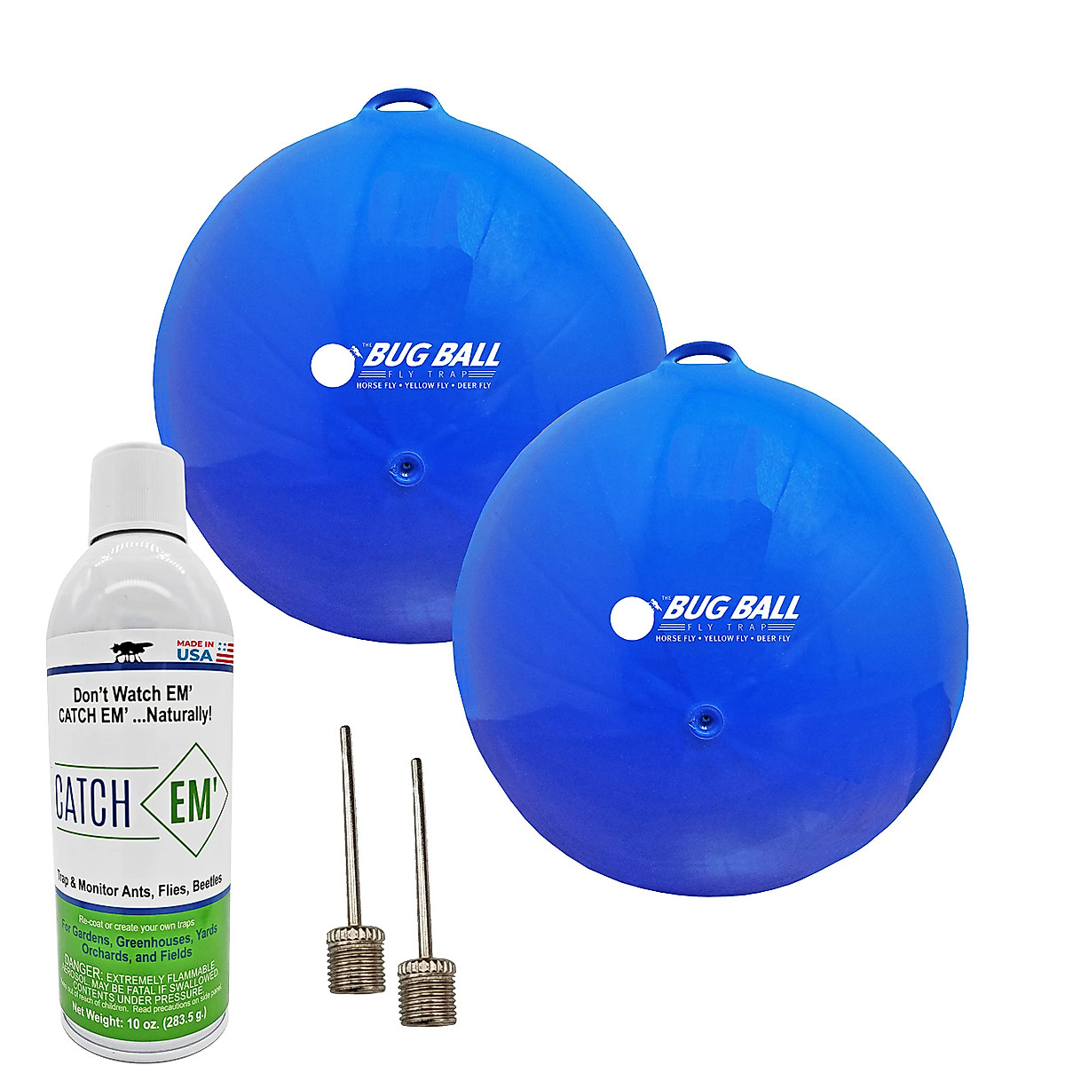 Deer Fly Ball 2 Pack Deluxe kit - Odorless Eco-Friendly Biting Fly and Insect Killer with NO Pesticides or Electricity Needed, Kid and Pet Safe