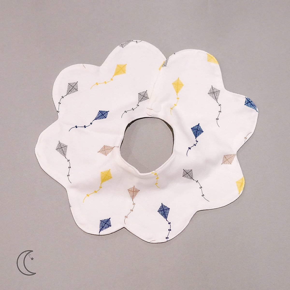 Baby Moon Soft Bibs Set of 5 for Baby Boy Girl 360 Rotate Petal Absorbent Bibs Washable for Drooling Teething (Set 2: Tiger, Kite, Paws, Bunny, Citrus)