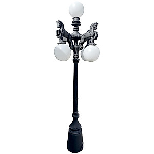 The King's Bay 10 Ft 5 Arm Horse Pole Light for Commercial or Residential Use