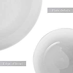 Miibox White Dinnerware Set, 40-Piece Service For 8，with Dinner Plates, Salad Plate, Bowls, Mugs and Teaspoons, Porcelain Durable for Christmas, Halloween, Wedding, Banquet