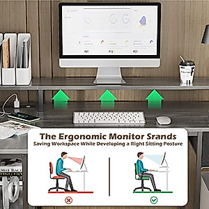 SUPERJARE L Shaped Gaming Desk with LED Lights & Power Outlets, Reversible Computer Desk with Shelves & Drawer, Corner Desk Home Office Desk, Gray