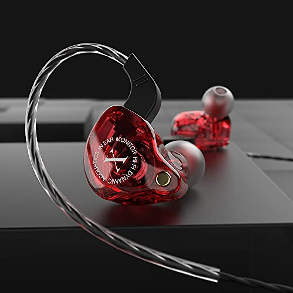 Skmisk 3.5mm Earphone Wired Headphone Noise Cancelling in-Ear Earbuds with Microphone - Red