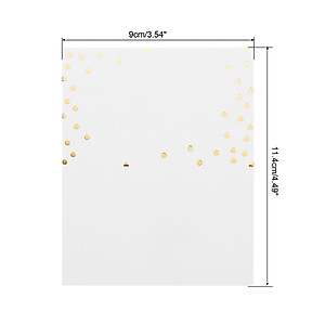 MECCANIXITY 40pcs Place Cards, Line Border Printable Place Name Cards for Table Setting Wedding Dinner Parties Events Reserved Seating, White Gold Dots