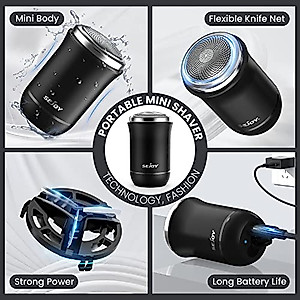 Sejoy Mini Electric Shaver for Men,Facial Hair Remover for Women,Pocket Size Washable Electric Razor,Wet Dry Beard Trimmer,Rechargeable,Portable,for Face, Arms, Legs,Suitable for Home,Car,Travel