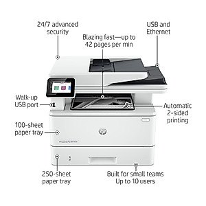 HP LaserJet Pro MFP 4101fdn Black & White Printer with Fax (Renewed)
