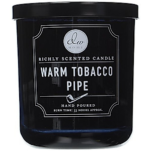 DW Home Medium Single Wick Candle, Warm Tobacco Pipe,Black,10.35 Oz.