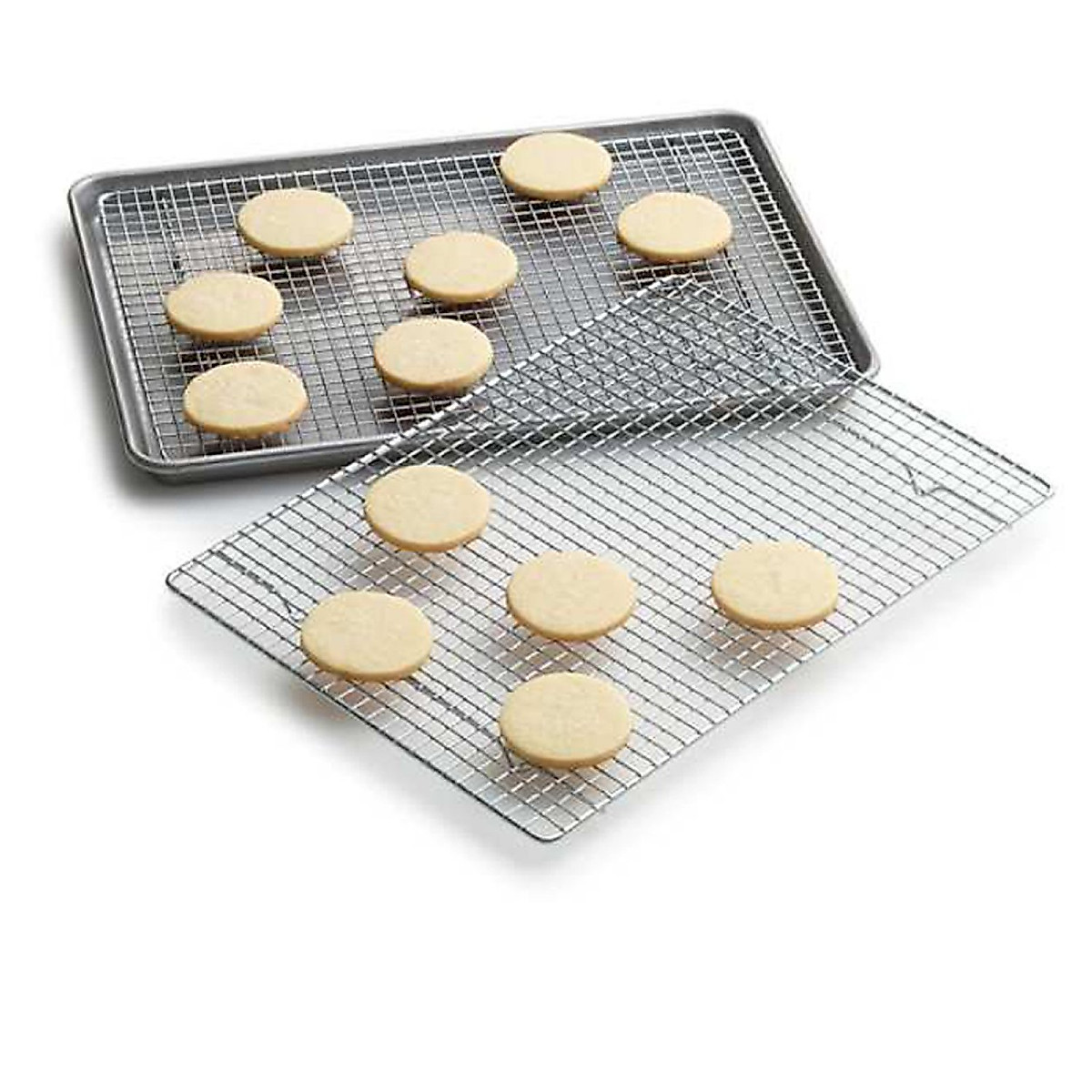 Huji Cross-Wire Grid Cooling Rack, Wire Pan Grate,Baking Rack, Icing Rack, Chrome Plated Steel, (17" x 11.75")