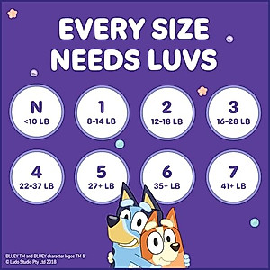 Luvs Diapers - Size 7, 124 Count, Bluey Disposable Baby Diapers
