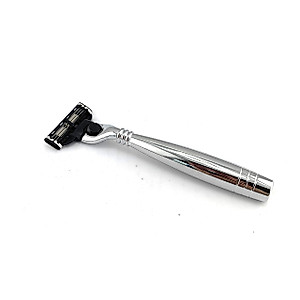 G.B.S Triple Blade Stainless Steel Razor with a Leather Case