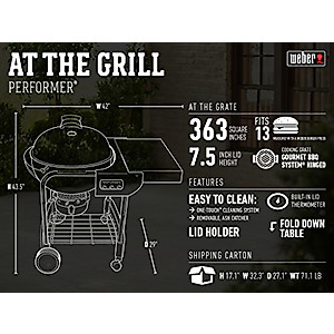 Weber Performer Charcoal Grill, 22-Inch, Black
