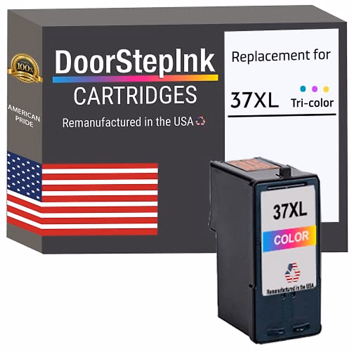 DoorStepInk Remanufactured in The USA Ink Cartridge for Lexmark 18C2140#37XL Tri-Color for Z Series Z2420 X Series X6675 X6650 X5650 X4650