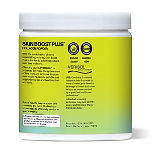 Sparkle Skin Boost Plus Verisol Collagen Peptides Protein Powder Vitamin C Orange Plus Supplement Drink, 8.1 oz