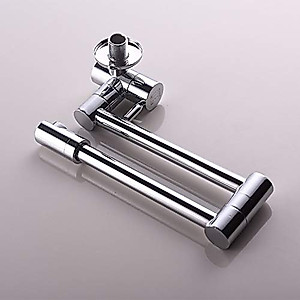 Showerhead Copper Wall Mounted Kitchen Faucet Single Cold Single Hole Sink Rotary Tap Bath Fixtures (Type : Brush Nickel) (Chrome)
