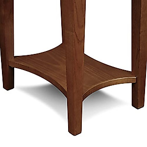 Leick Home 9042-MED One Drawer Oval Side Table with Shelf, Medium Oak