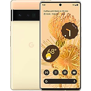 Google Pixel 6 Pro 5G 128GB 12GB RAM Factory Unlocked (GSM Only | No CDMA - not Compatible with Verizon/Sprint) International Version - Sorta Sunny