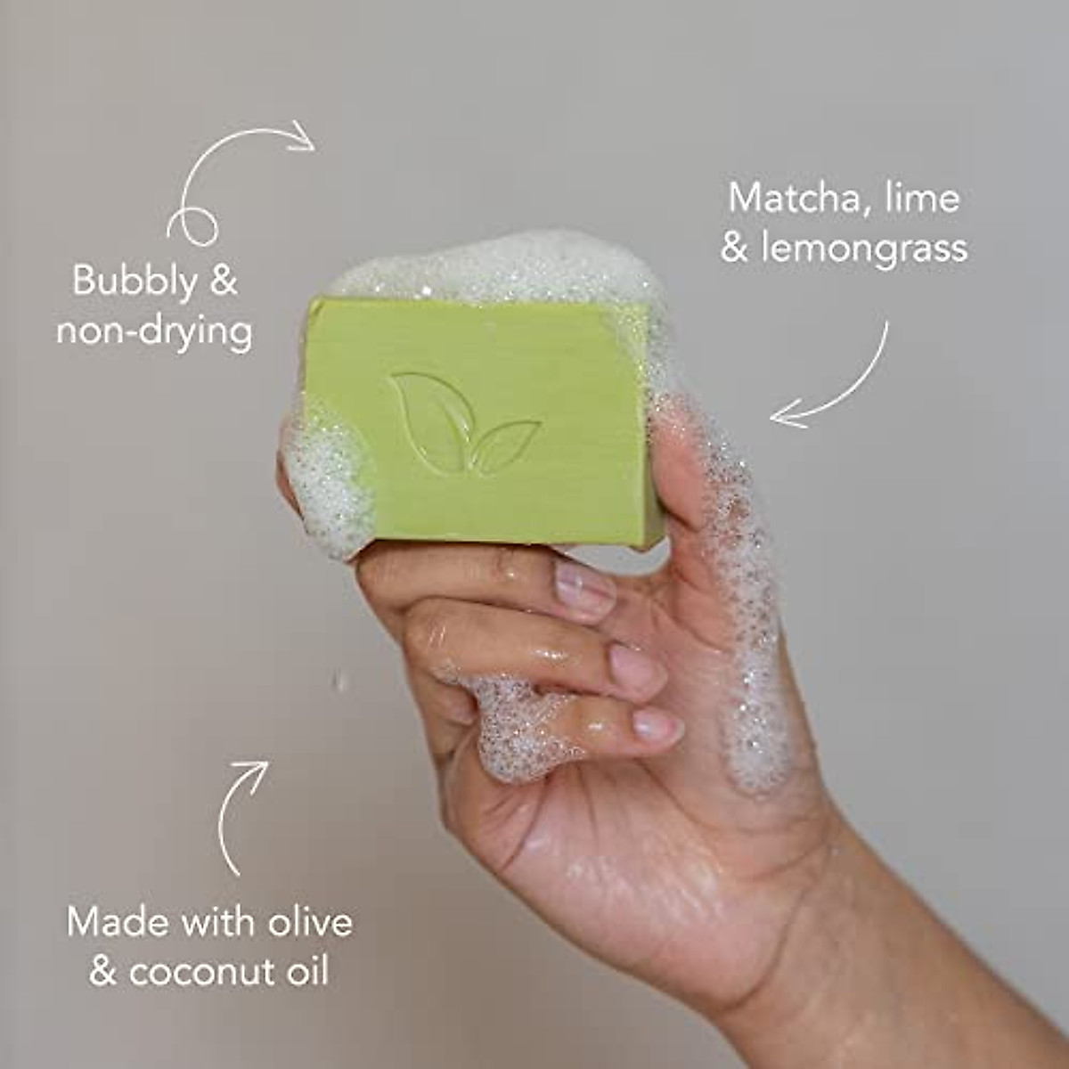 Ethique Invigorating Matcha, Lime, & Lemongrass Soap Bar - Body Wash for All Skin Types - Plastic-Free, Vegan, Cruelty-Free, Eco-Friendly, 4.23 oz (Pack of 1)