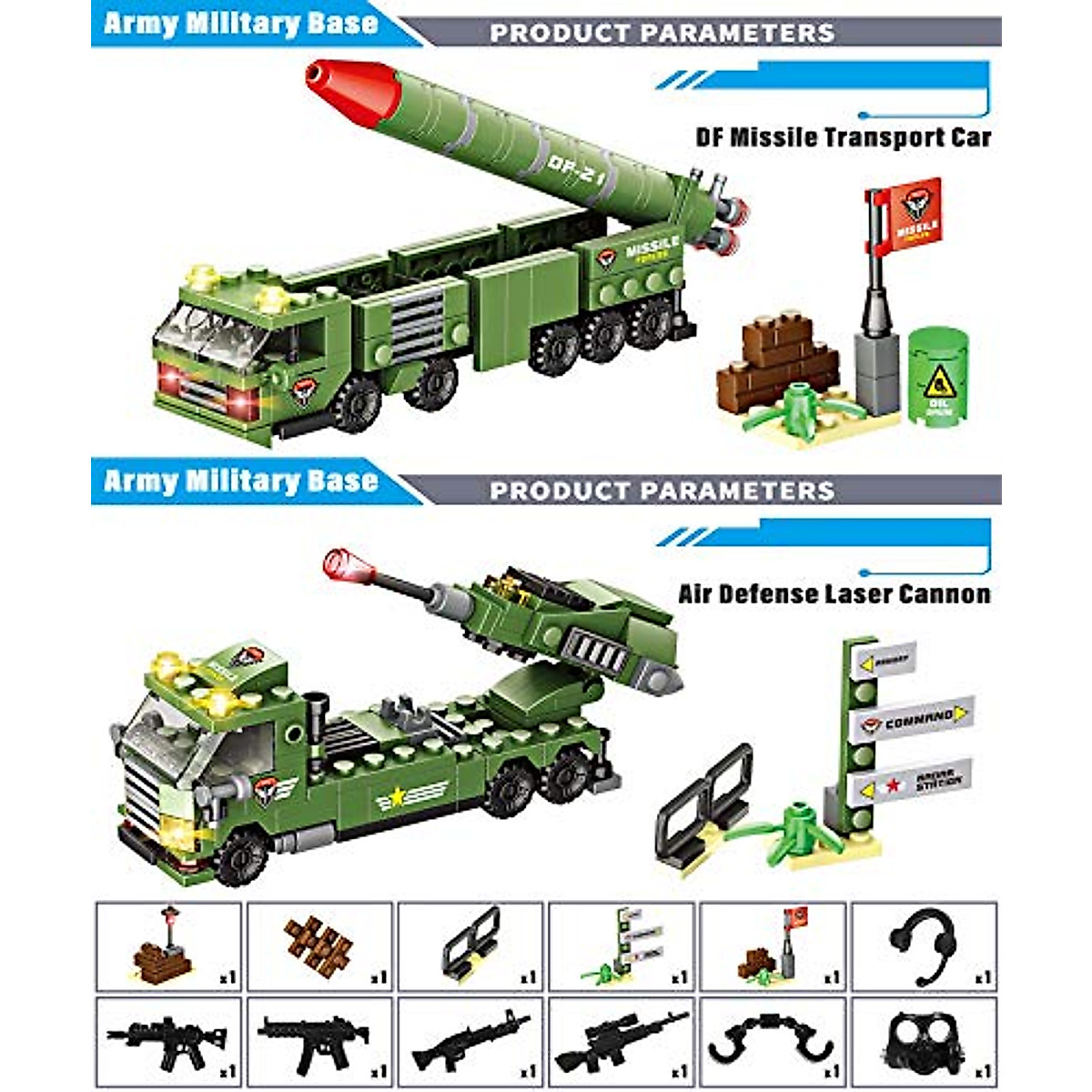 1162 Pieces Army Military Base Building Blocks Set, Army Combat Force Bricks Toy with Army Vehicle & Airplane, with Blocks Storage Box, Pretend War & Action Roleplay Toy Gift for Kids Boys Girls 6-12
