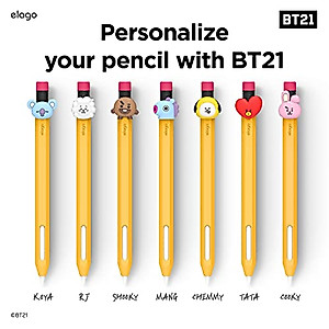 elago BT21 Classic Pencil Case Compatible with Apple Pencil 2nd Generation, Durable Silicone Cover, Protective Holder, Compatible with Magnetic Charging and Double Tap [Official Merchandise] [RJ]