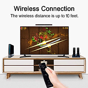 Aokin Sensor Bar for Wii, Replacement Wireless Infrared Ray Sensor Bar for Nintendo Wii and Wii U Console, Includes Clear Stand, White