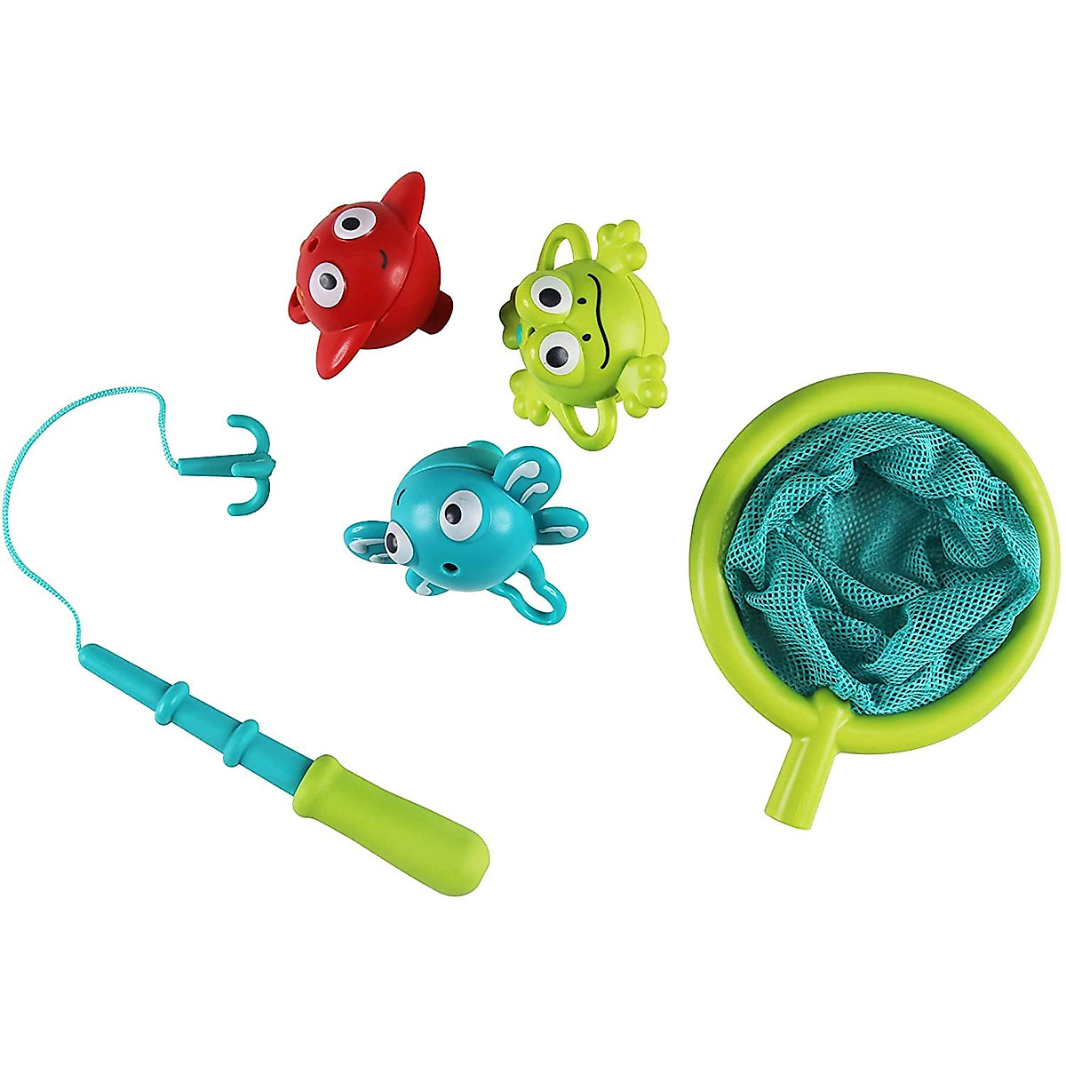 Hape Double Fun Fishing Set | Jumping Sea Creatures with Net & Detachable Fishing Pole Handle