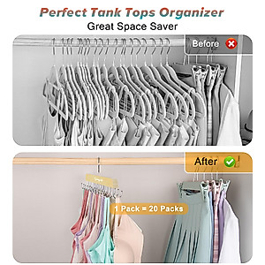 Gomyrod Bra Hanger for Closet, Tank Top Hanger 2 Pack w/20 Hooks Holds 40 Bras, Capacity Foldable Wood Space Saving Hanger, 360°Rotating Closet Organizers and Storage for Dorm & Apartment