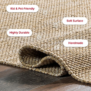 nuLOOM Alessi Solid Farmhouse Cotton Area Rug, 8x10, Beige