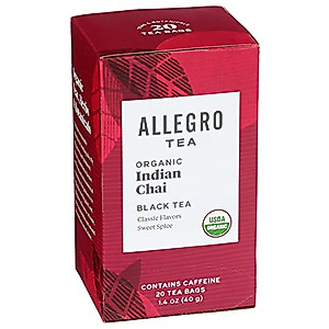 Allegro Tea, Organic Indian Chai Tea Bags, 20 ct