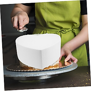 HAKIDZEL foam cake model foam heart cake dummy foam cake form foam cake rounds Foam Cake Dummy foam cake dummies wedding cupcake stand tool foam white to rotate Multifunction fondant cake