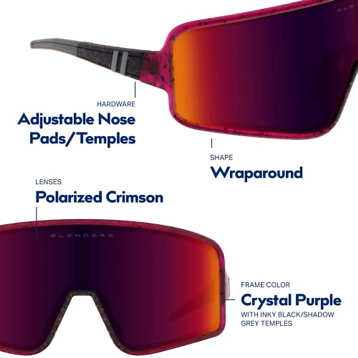 Blenders Eyewear Eclipse – Polarized Sunglasses – Wrap-Around Lens – 100% UV Protection – For Men – Stormation