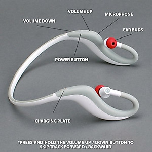 GOgroove Bluetooth IPX6 Water-Resistant Fitness Headphones with Handsfree Microphone & Playback Controls - Works with Apple iPhone, Samsung Galaxy, and Many Other Smartphones