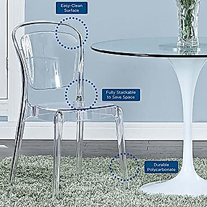 Modway Entreat Modern Acrylic Kitchen and Dining Room Chair in Clear - Fully Assembled