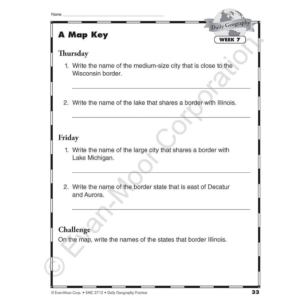 Daily Geography Practice ,Grade 3